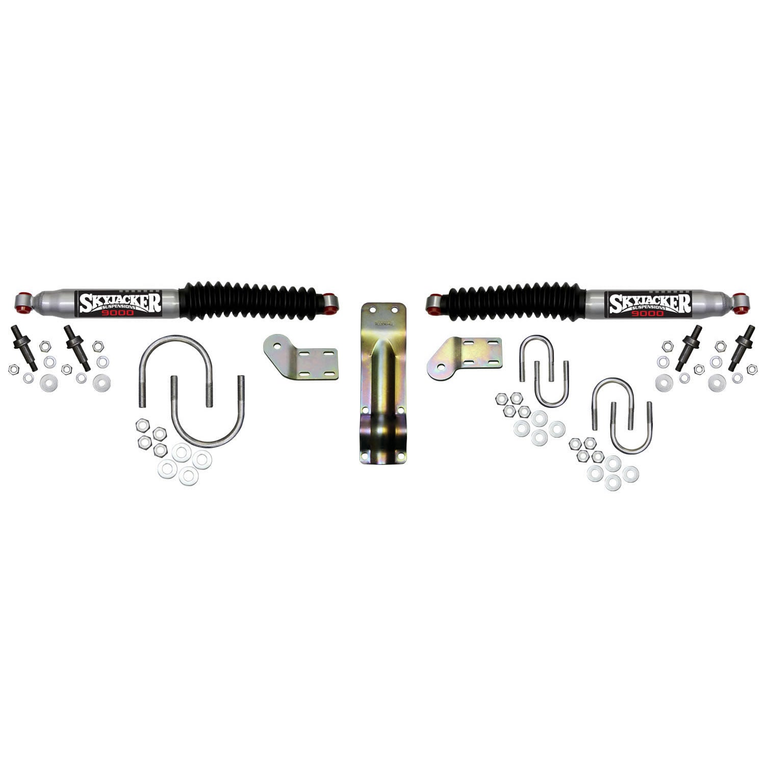 Steering Stabilizer Dual Kit Silver w/Black Boots 98-01 Dodge Ram 1500 ...